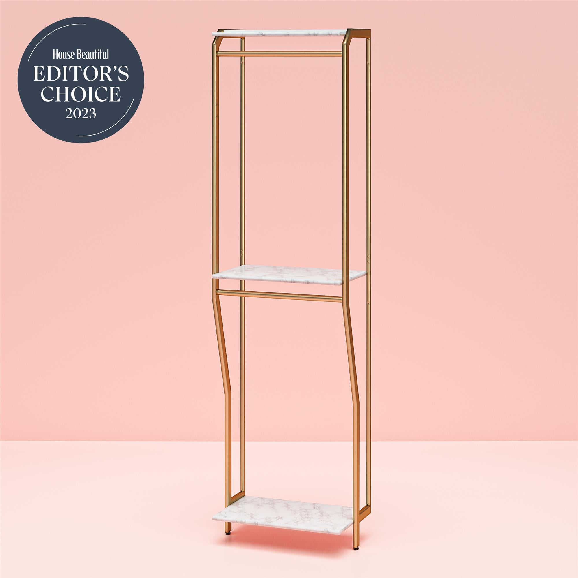 CosmoLiving by Cosmopolitan Gwyneth Wood Wardrobe Closet - Hanging Rods ...