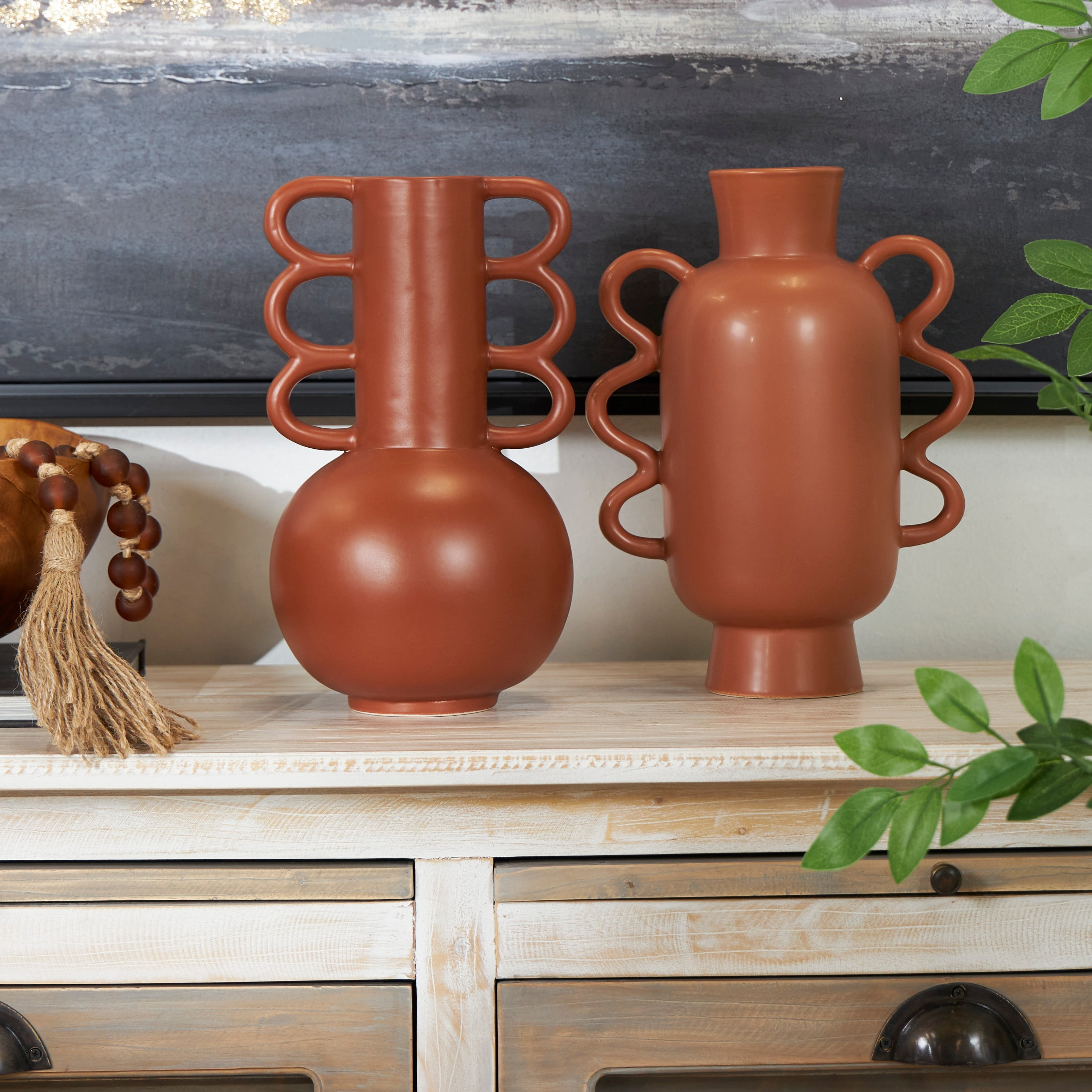 CosmoLiving by Cosmopolitan Orange or Multi Colored Ceramic Vase with ...