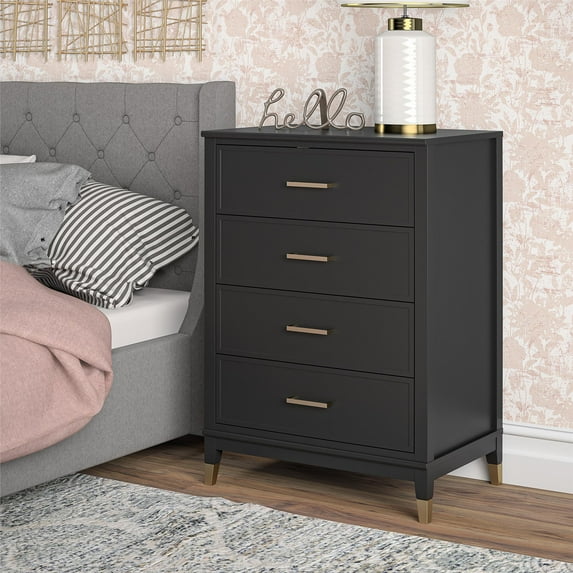 CosmoLiving by Cosmopolitan Westerleigh 4-Drawer Dresser, Black ...