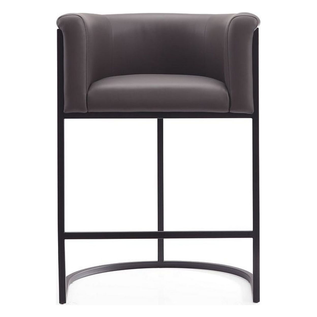 Cosmopolitan 33.8 in. Pebble and Black Metal Counter Height Bar Stool ...