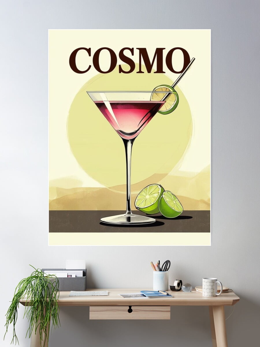 Cosmopolitan Cocktail Modern Art Poster Wall Art, Modern Wall Decor For ...