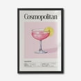 Cosmopolitan Cocktail Recipe Canvas Wall Art – Modern Bar Decor ...