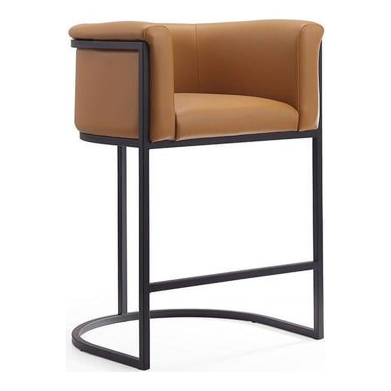 Cosmopolitan Cream & Black Metal Counter Height Bar Stool, 33.8 x 23.7 ...