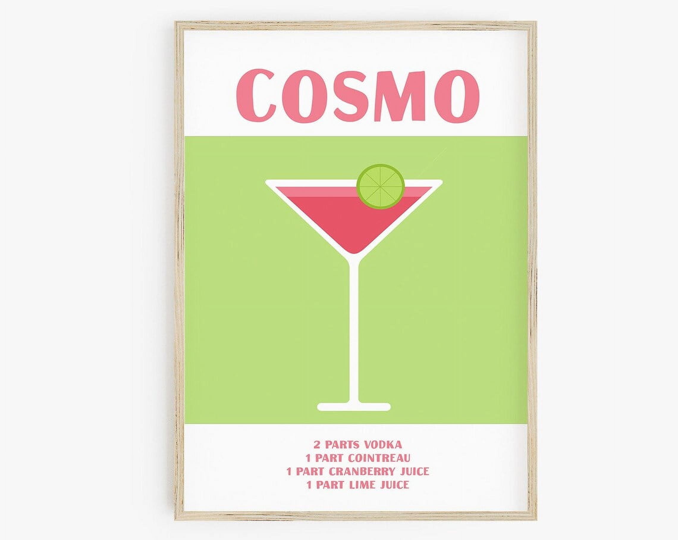 Cosmopolitan Recipe Print, Cosmo Cocktail Print, Preppy Room Decor ...