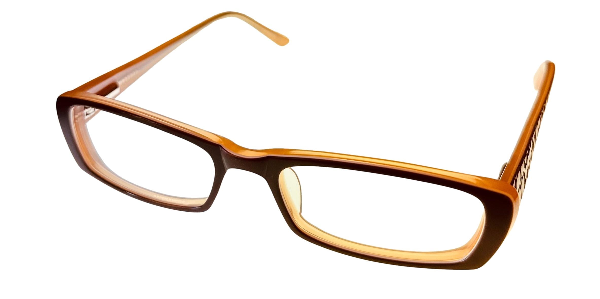 Cosmopolitan Womens Ophthalmic Rectangle Brown Plastic Frame Book Smart ...