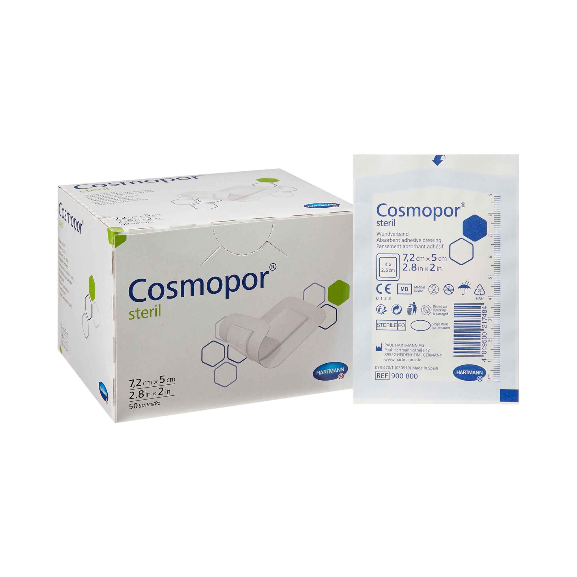Cosmopor Adhesive Dressing, Sterile Wound Bandage, 2 in x 2.9 in, 50 ...