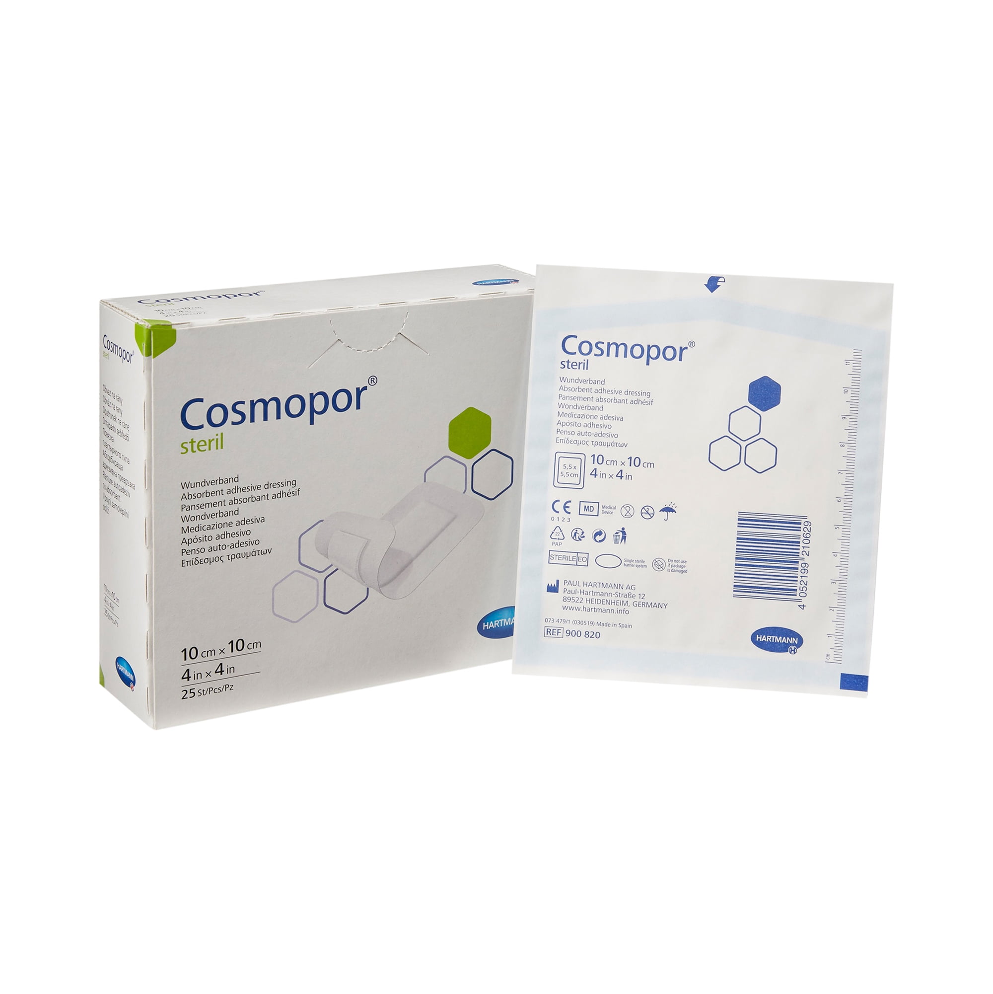 Cosmopor Adhesive Dressing, Sterile Wound Bandage, 4 in x 4 in, 25 ...