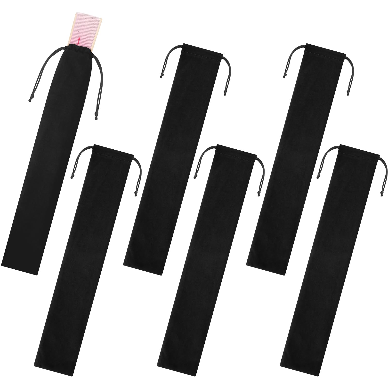 Cosmos 6 Pcs Folding IFF17 Fan Pouch Velvet Bag - Compact Travel ...