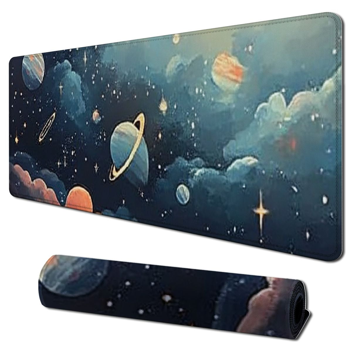 Cosmos Desk Mat Mouse Pad,Anime-Inspired Space Scene Mousepad, Cute ...