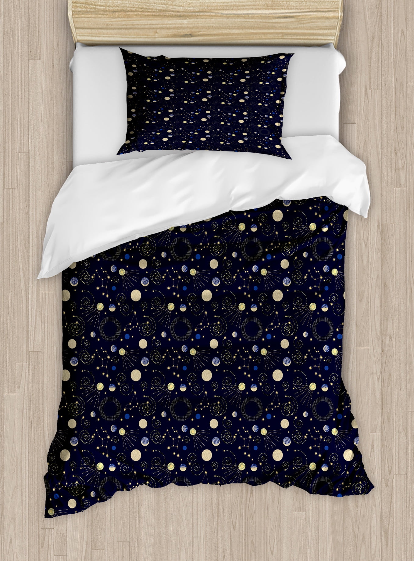 Cosmos Duvet Cover Set, Retro Memphis Style Planetary Space Shapes ...