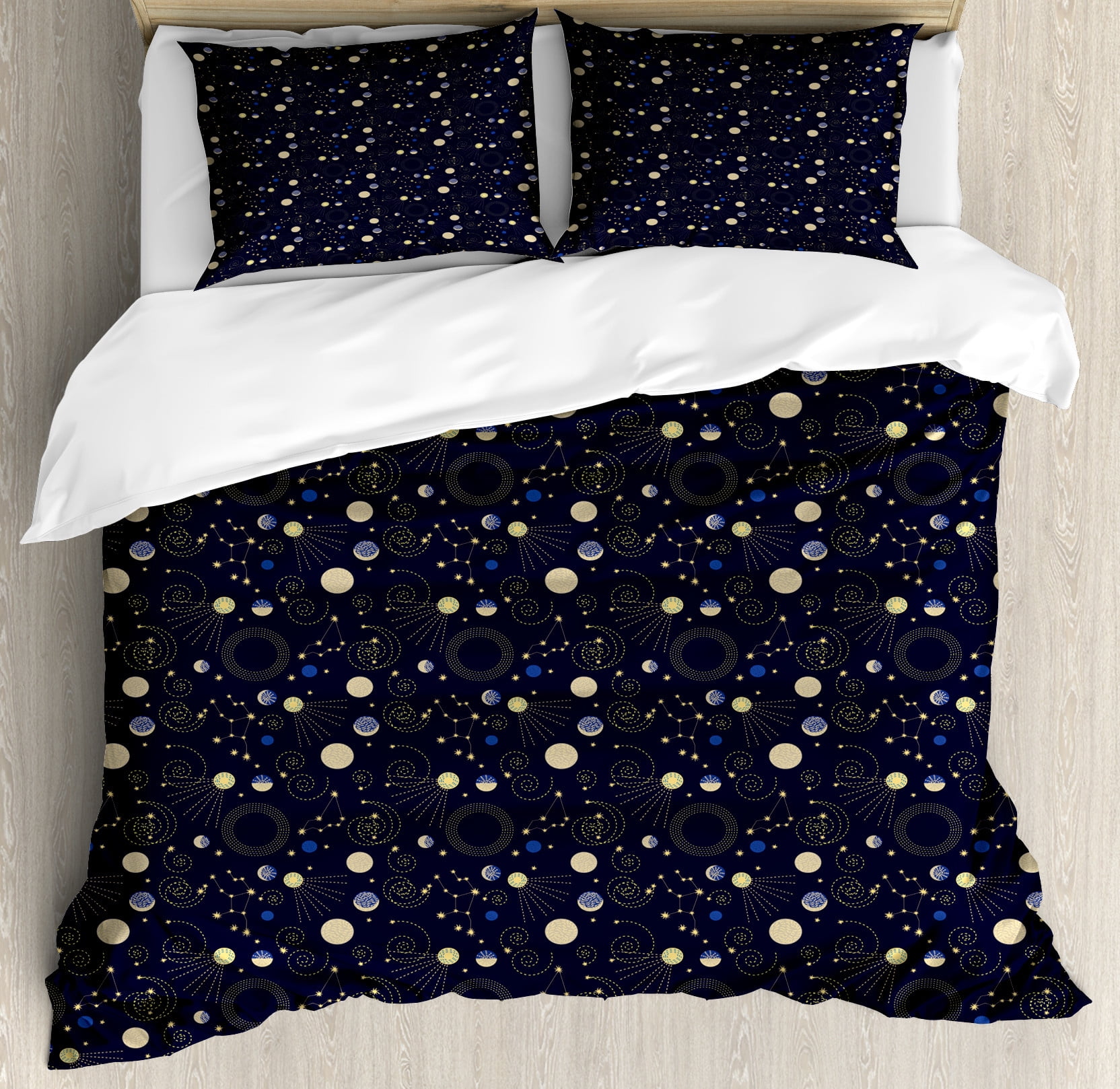 Cosmos Duvet Cover Set, Retro Memphis Style Planetary Space Shapes ...