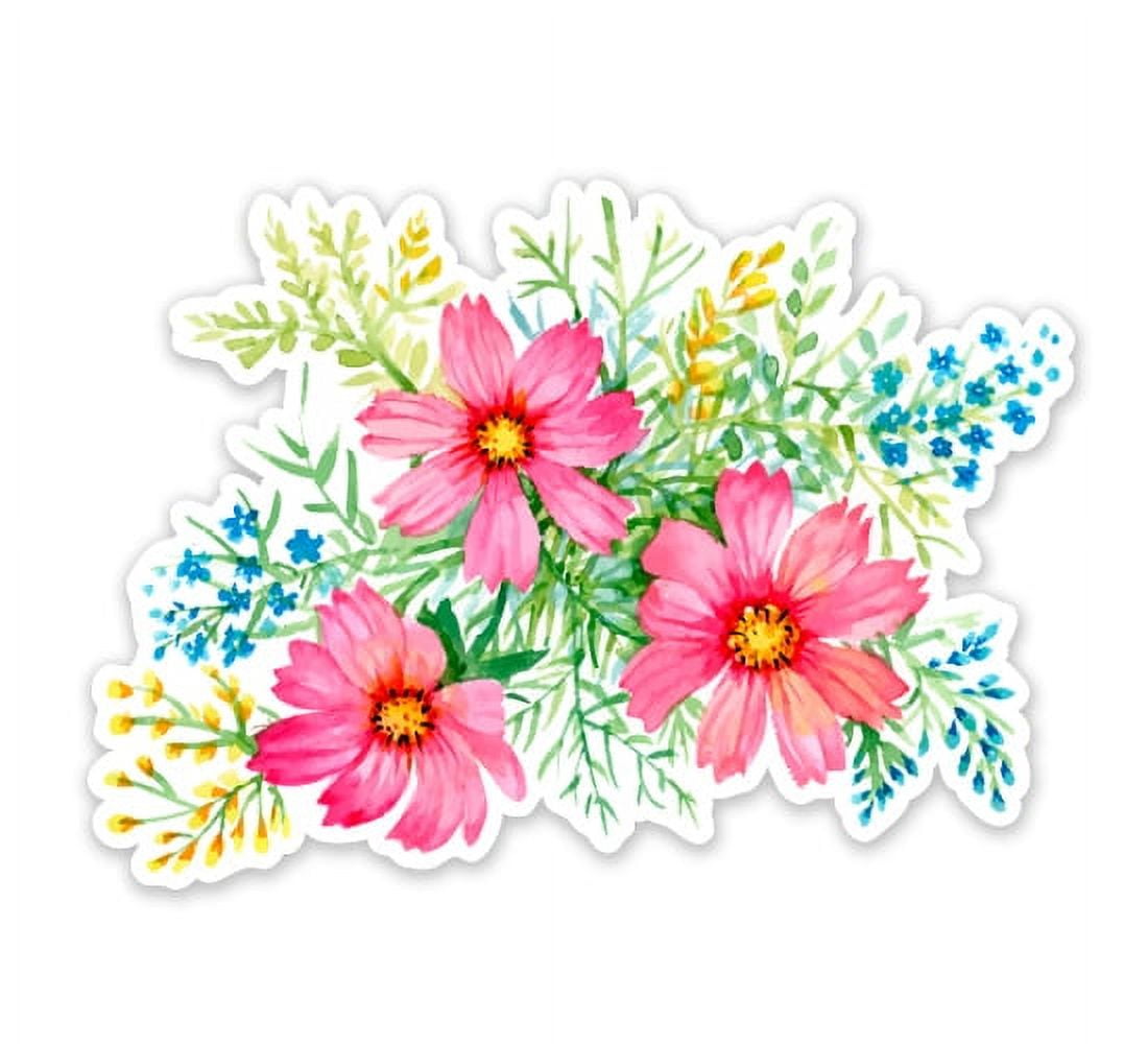 Cosmos Flowers - 12" Vinyl Sticker Waterproof Decal - Walmart.com