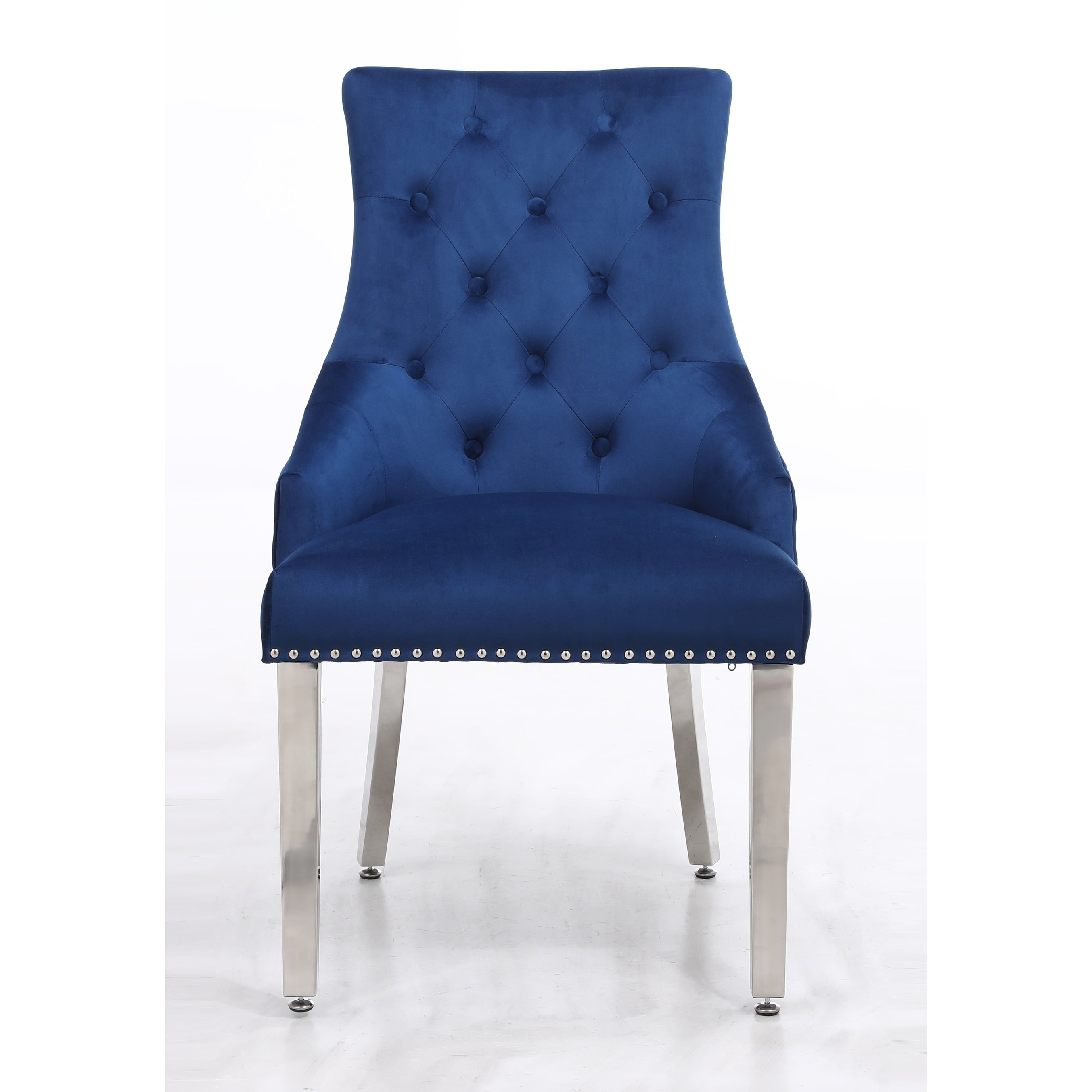Cosmos Furniture Leo Flair Tufted Back Upholstered Chair, Set of 2 Blue ...