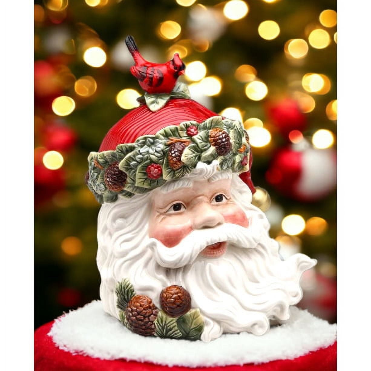 Cosmos Gifts 10 3/4-Inch Evergreen Holiday Santa Cookie Jar - Walmart.com