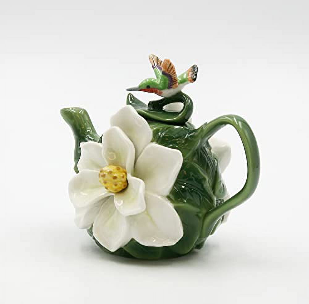 Cosmos Gifts 56647 Porcelain Magnolia Flower Teapot with Hummingbird 4 ...
