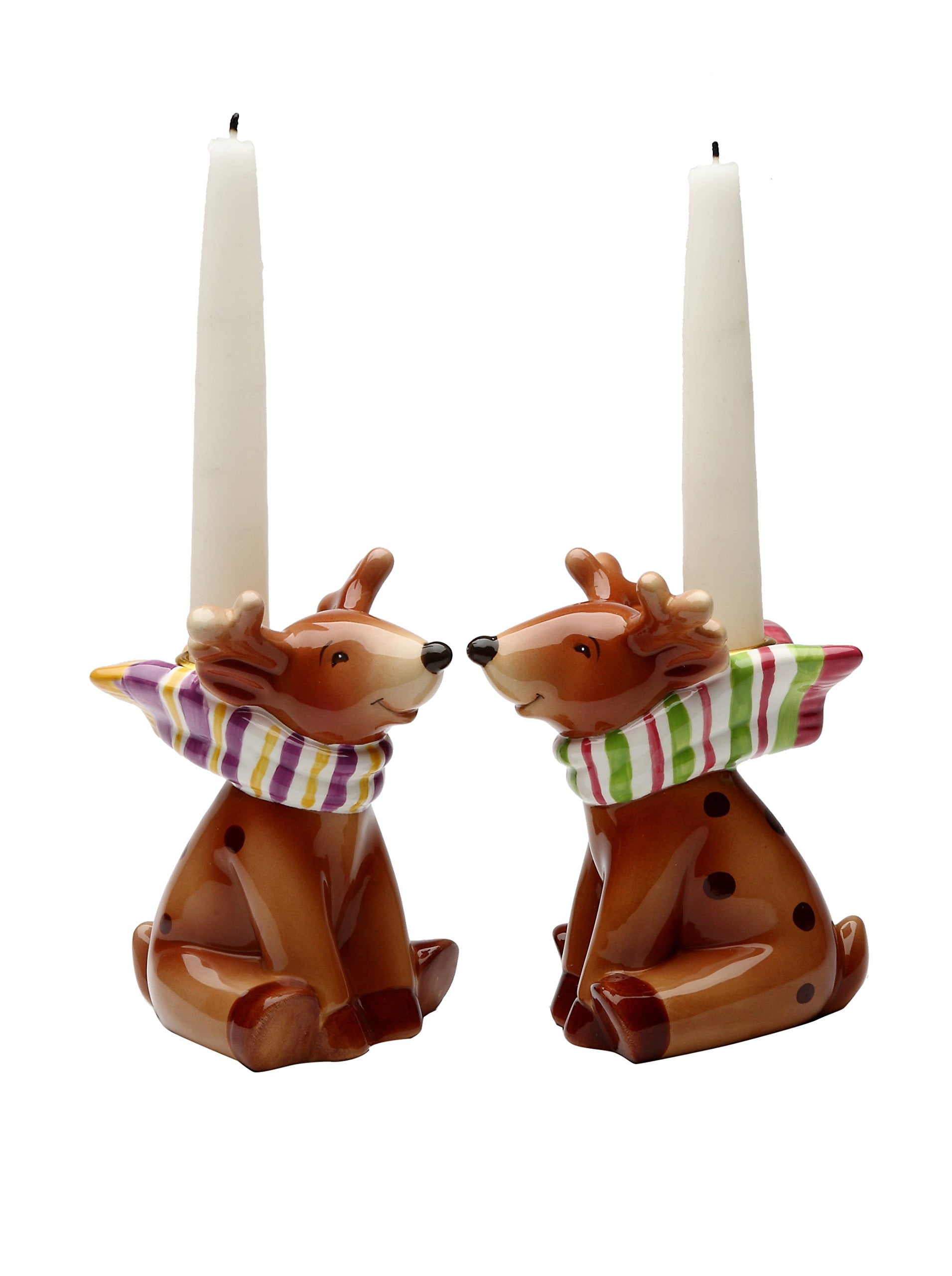 Cosmos Gifts 10644 Reindeer Candle Holder, 4-3/4-Inch, Set of 2 ...