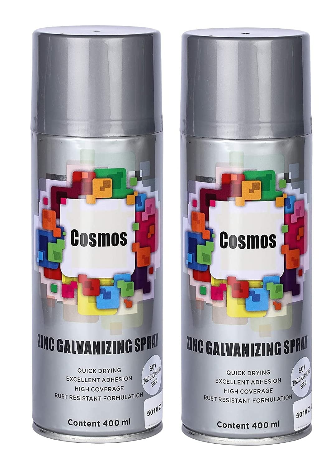 Cosmos Paints Zinc Galvanizing Spray Paint 400 ml Pack of 2 - Walmart.com