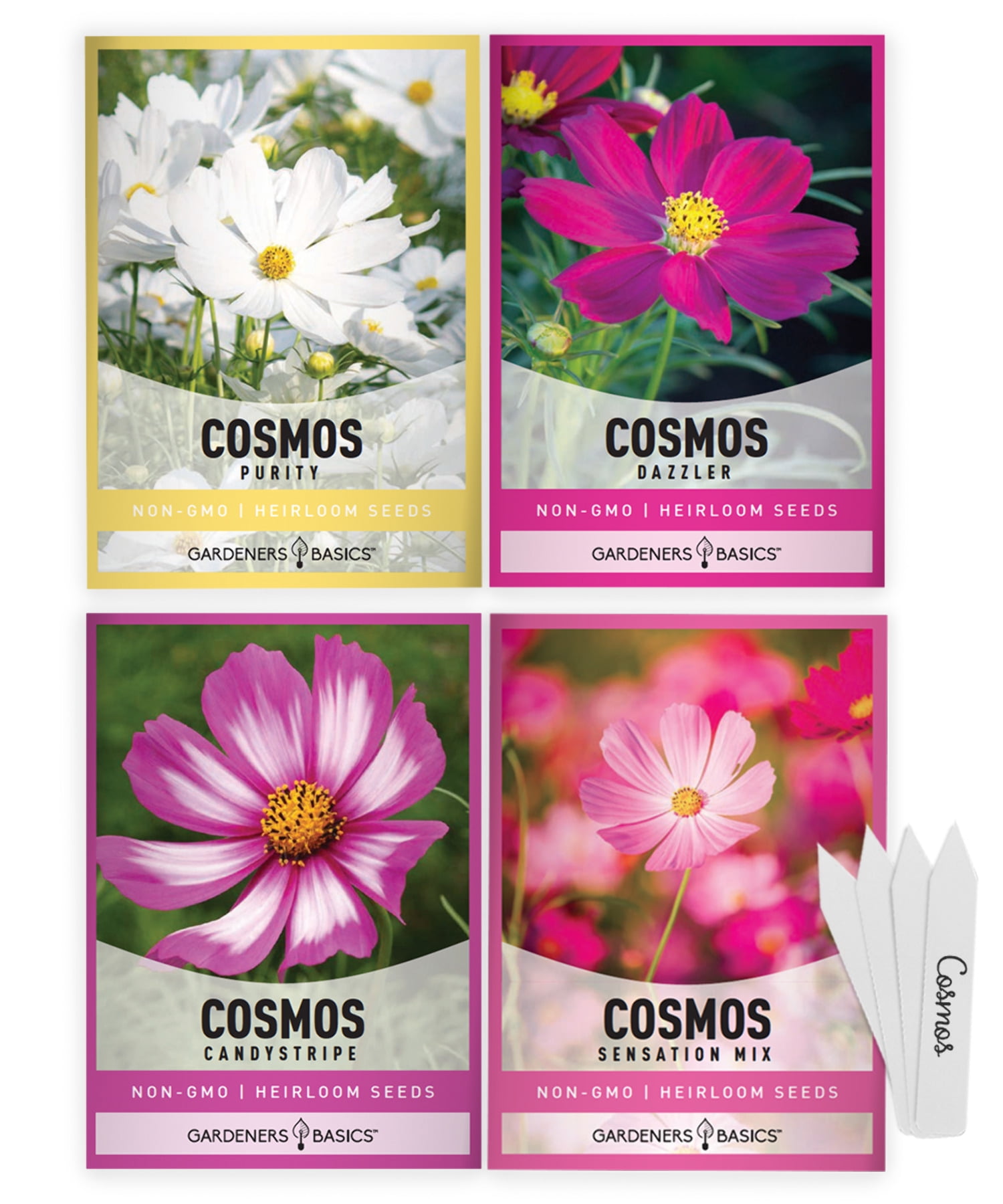 Gardeners Basics, Cosmos Seeds, 4 Variety Pack, Heirloom - Walmart.com