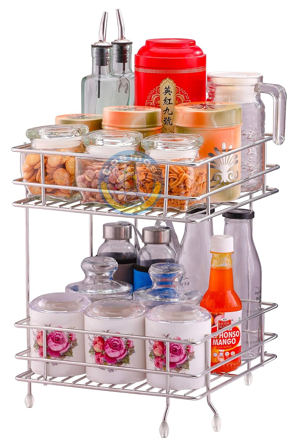 Cosmos Stainless Steel Square Multipurpose Corner Stand Rack Kitchen ...