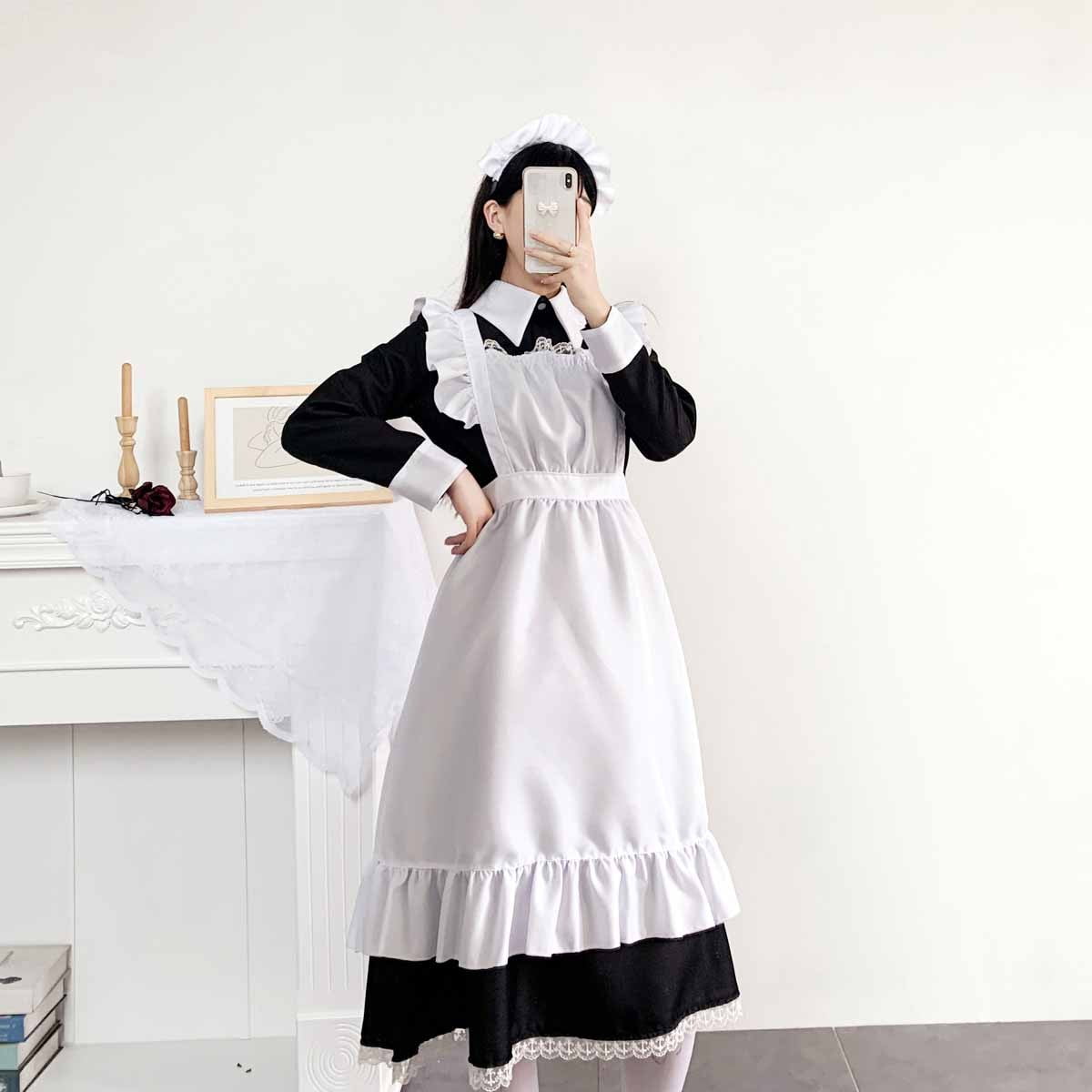 Cosplay Dresses Maid Costume Dress Cosplay Princess Lapel Collar Cute ...