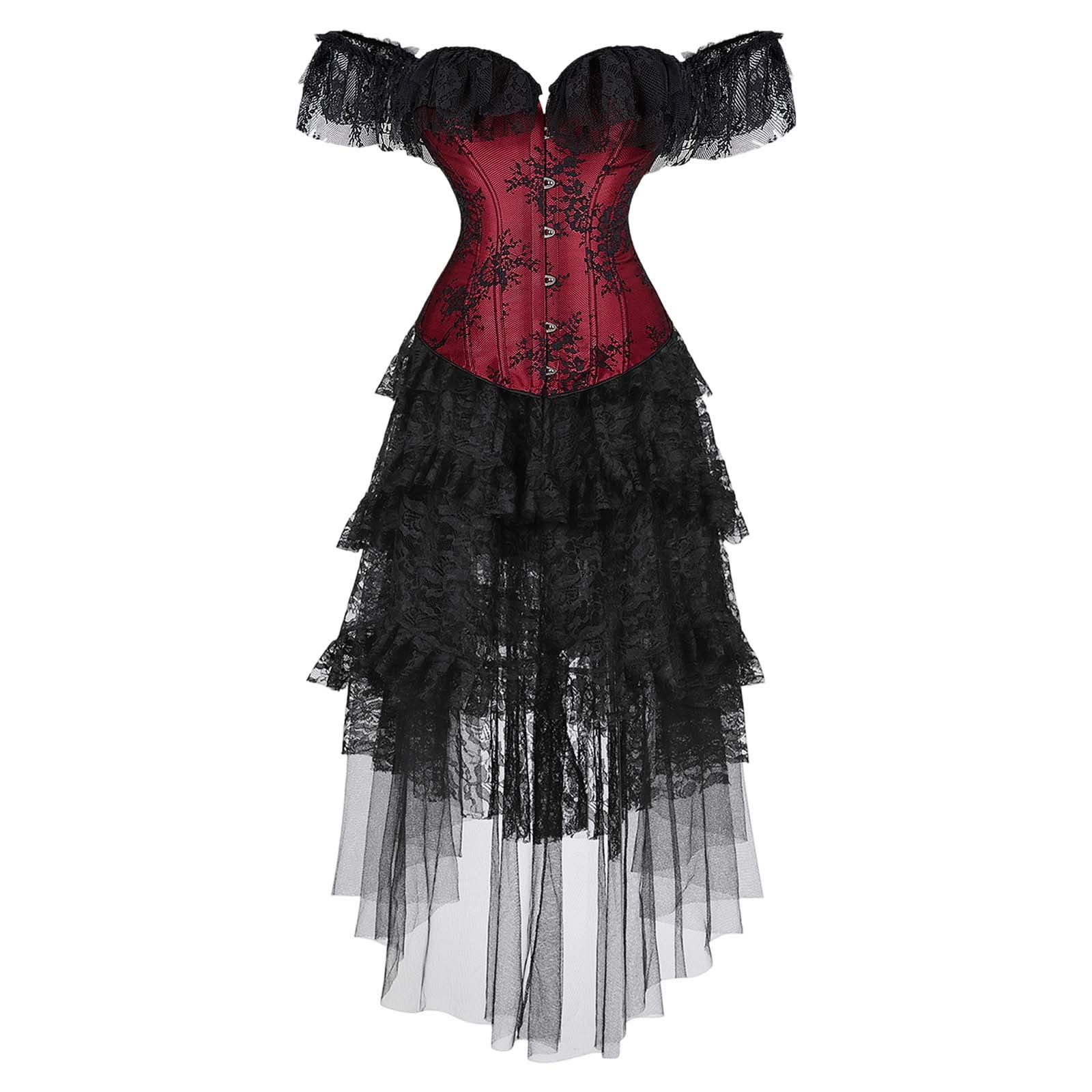 Cosplay服 Elegant Lace Gown Off Shoulder Corset Bustier Top and Skirt ...