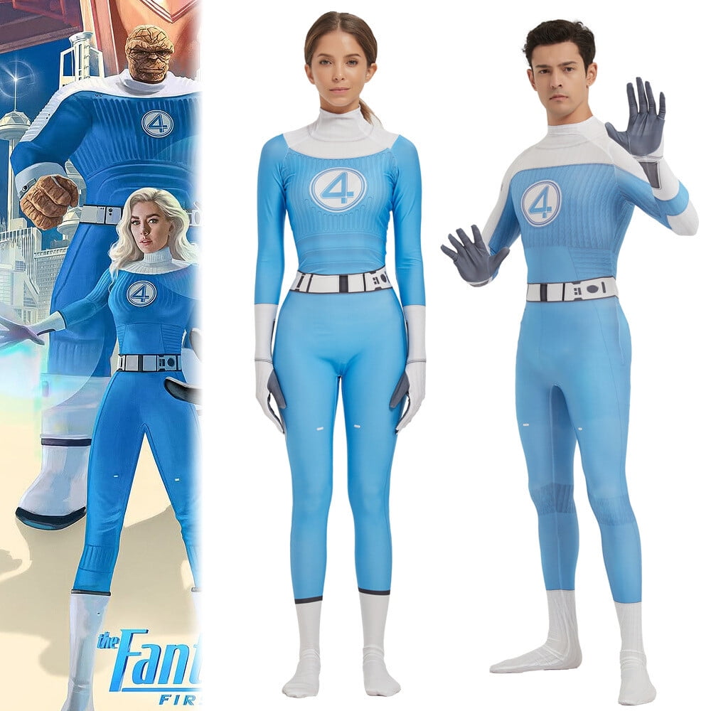 Cosplay Fan-tastic Four Costume Invisible Woman Jumpsuits Thing Ben ...