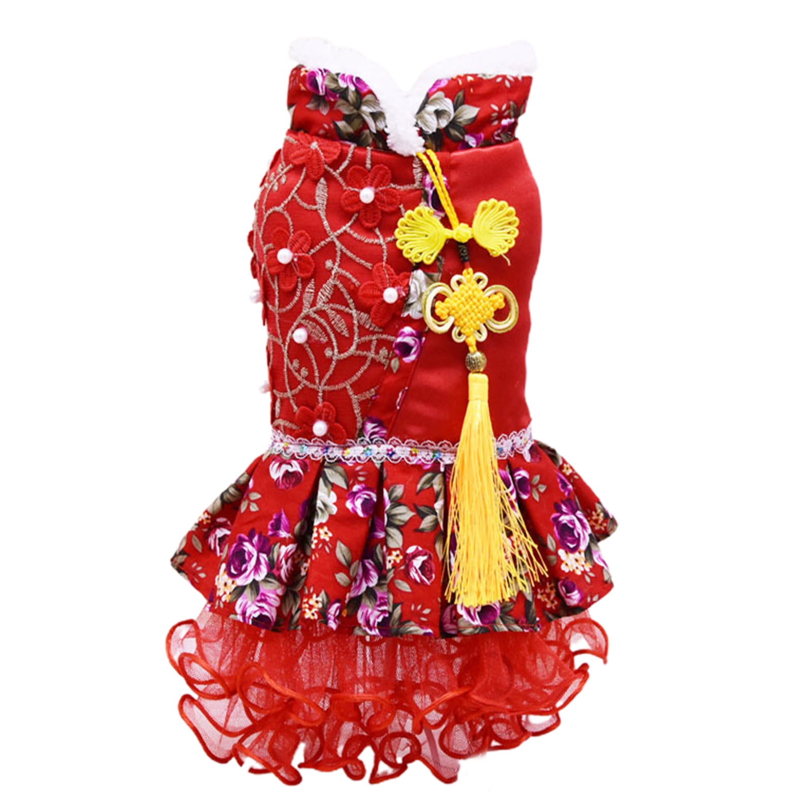 Cosplay Pet Dress - Flower Pattern Soft Texture Tulle Tang Dress ...