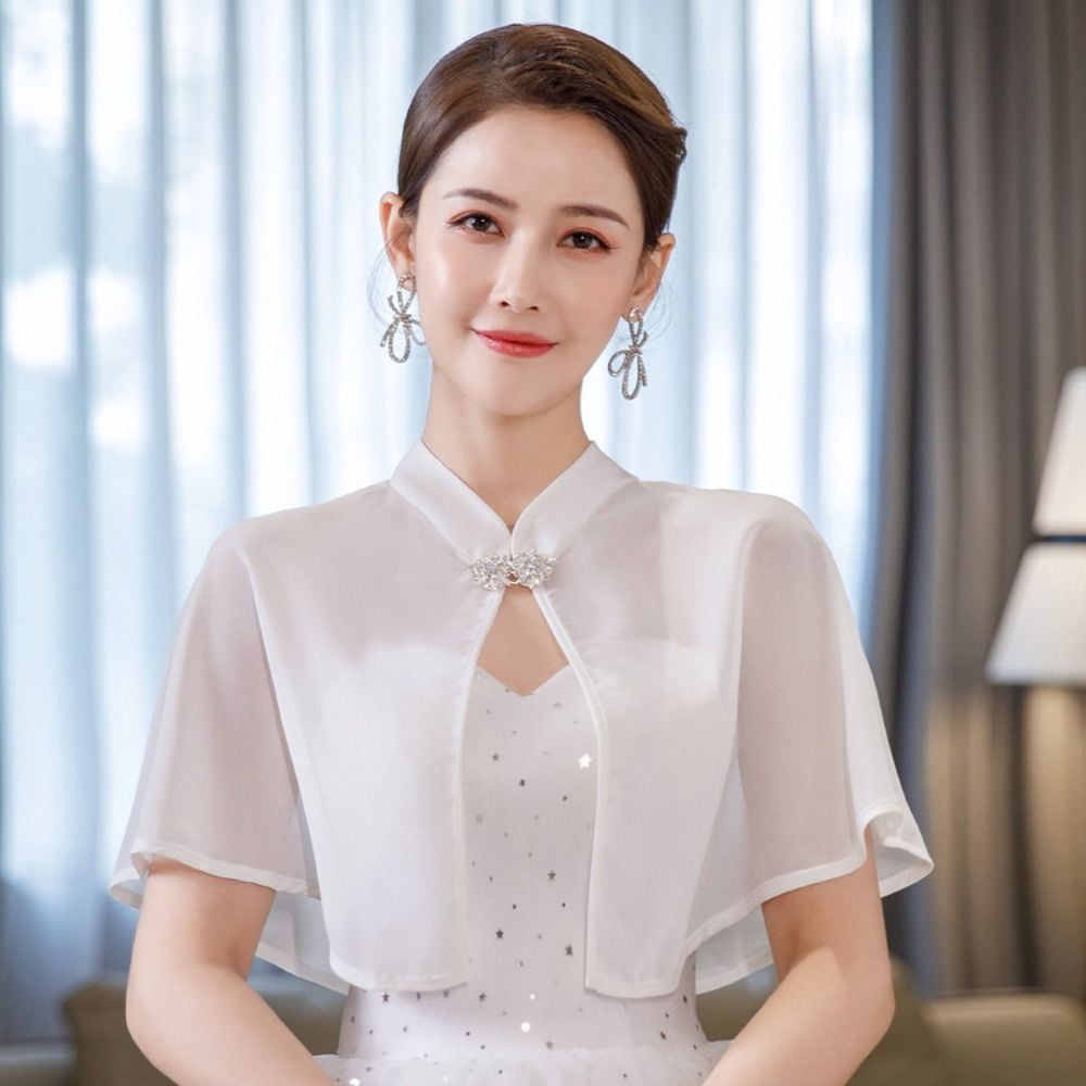 Cosplay Wedding Cloak Soft Cape Bridal Wrap Chiffon Shawl Wedding ...