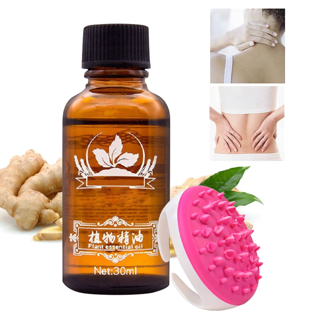 Cosprof 2 Pcs Ginger Oil, Ginger Massage Oil with Massage Brush for ...