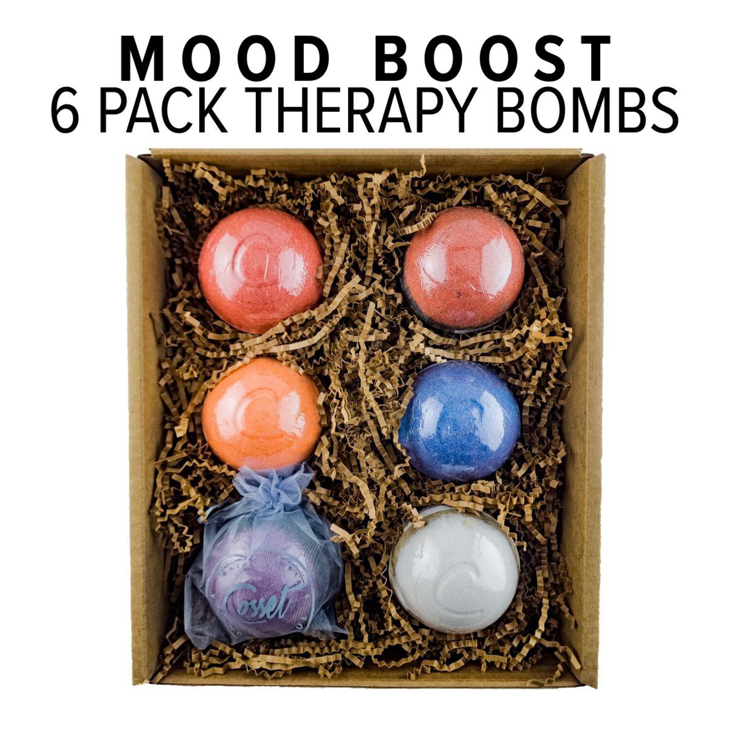 Cosset Therapy Bomb 6-Pack - Mood Boost, Therapeutic Bath Bombs to ...