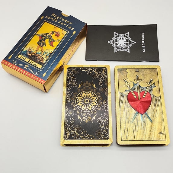 Cost Worthy Luxe Gold Foil Tarot Deck With Nice Plastic Package Board ...