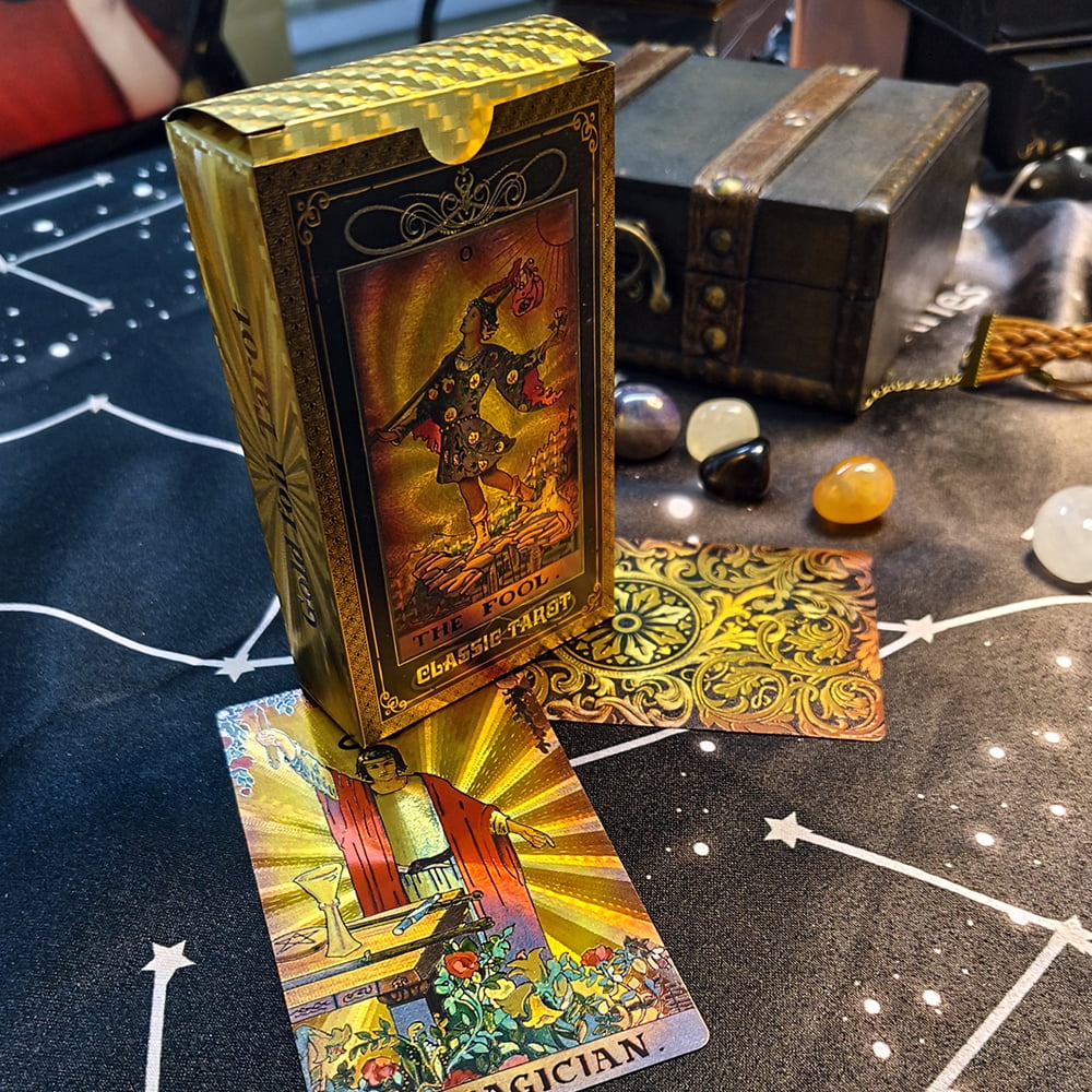 Cost Worthy Luxe Gold Foil Tarot Deck With Nice Plastic Package Board ...