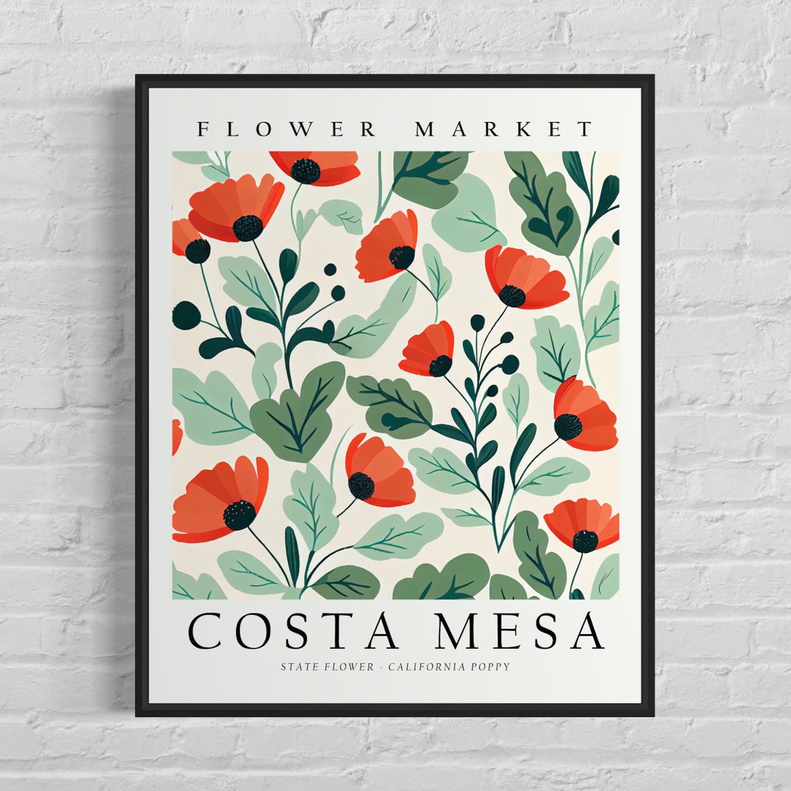Costa Mesa California Flower, Costa Mesa Flower Market Art Print ...