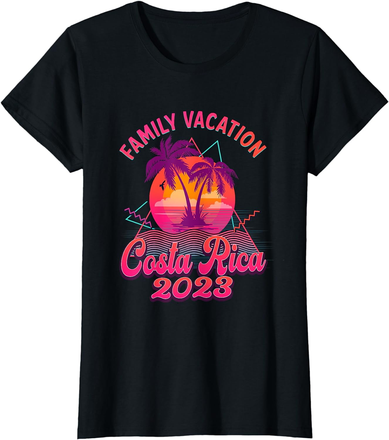 Costa Rica Family Vacation 2023 Beach Retro 80s Matching T-Shirt ...