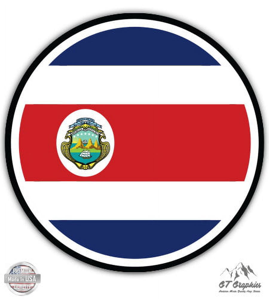 Costa Rica Flag - 8" Vinyl Sticker - For Car Laptop I-Pad - Waterproof ...