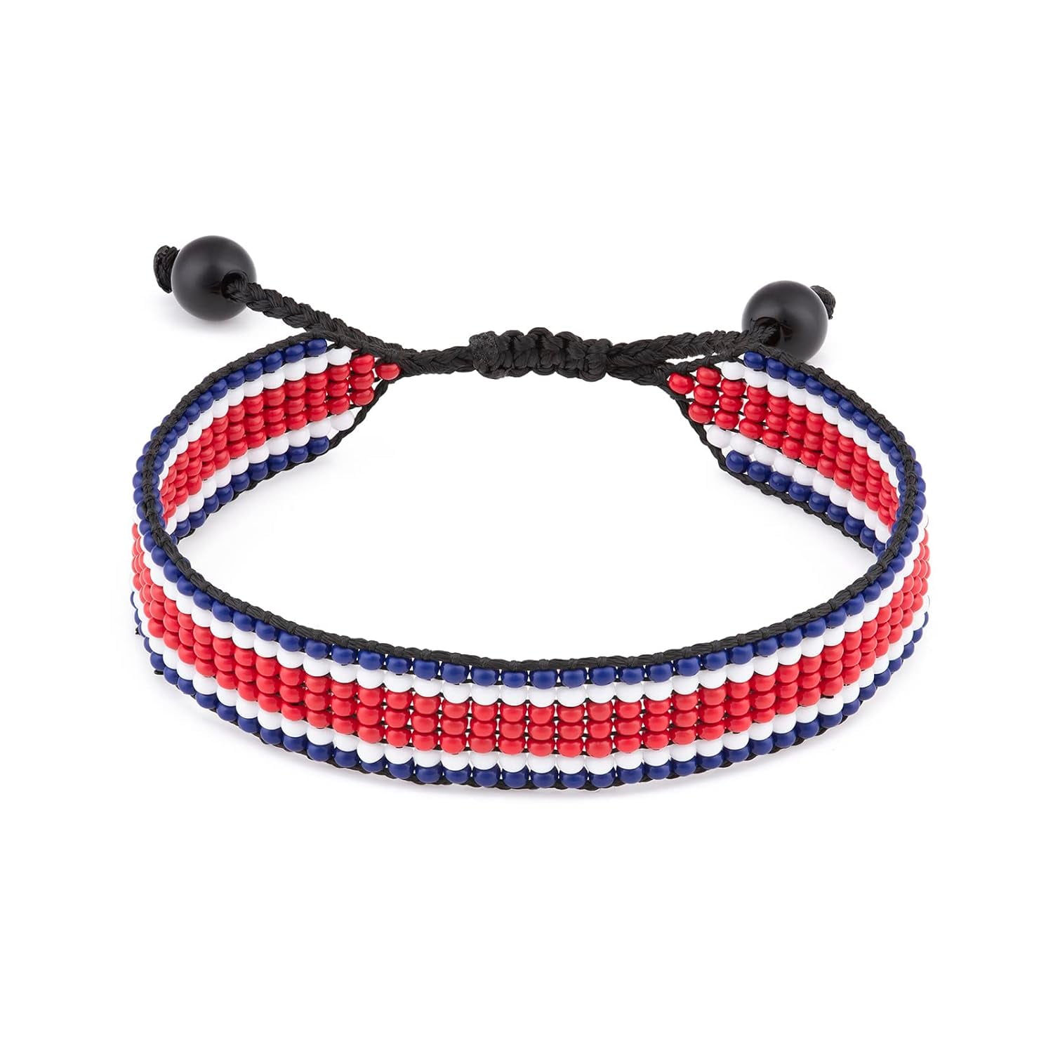 Costa Rica Flag Bracelet: Handmade Bracelet,Adjustable Beaded Boho ...