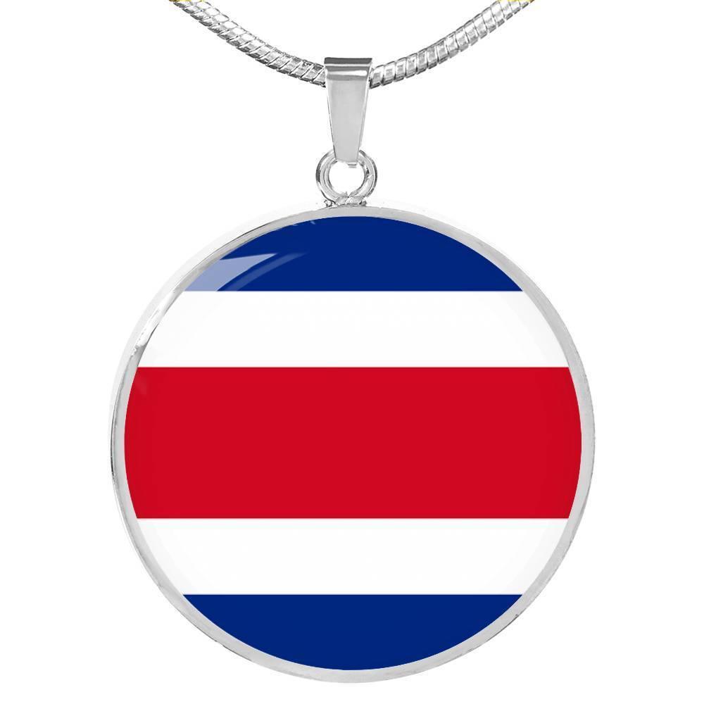 Costa Rica Flag Necklace Stainless Steel or 18k Gold 18-22" - Walmart.com
