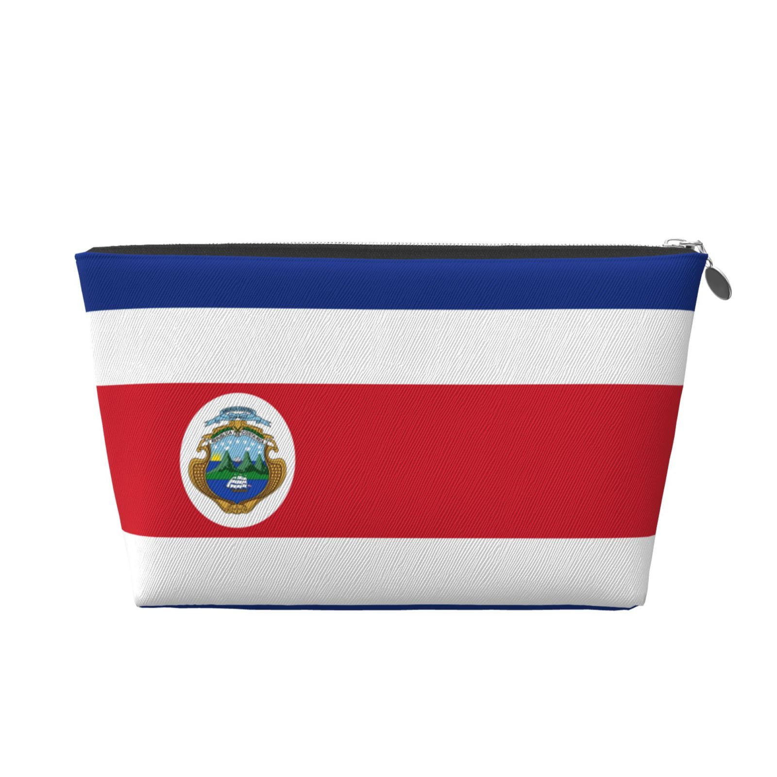 Costa Rica Flag Polyester Flag Small Purse Organizer Zipper Cosmetic ...