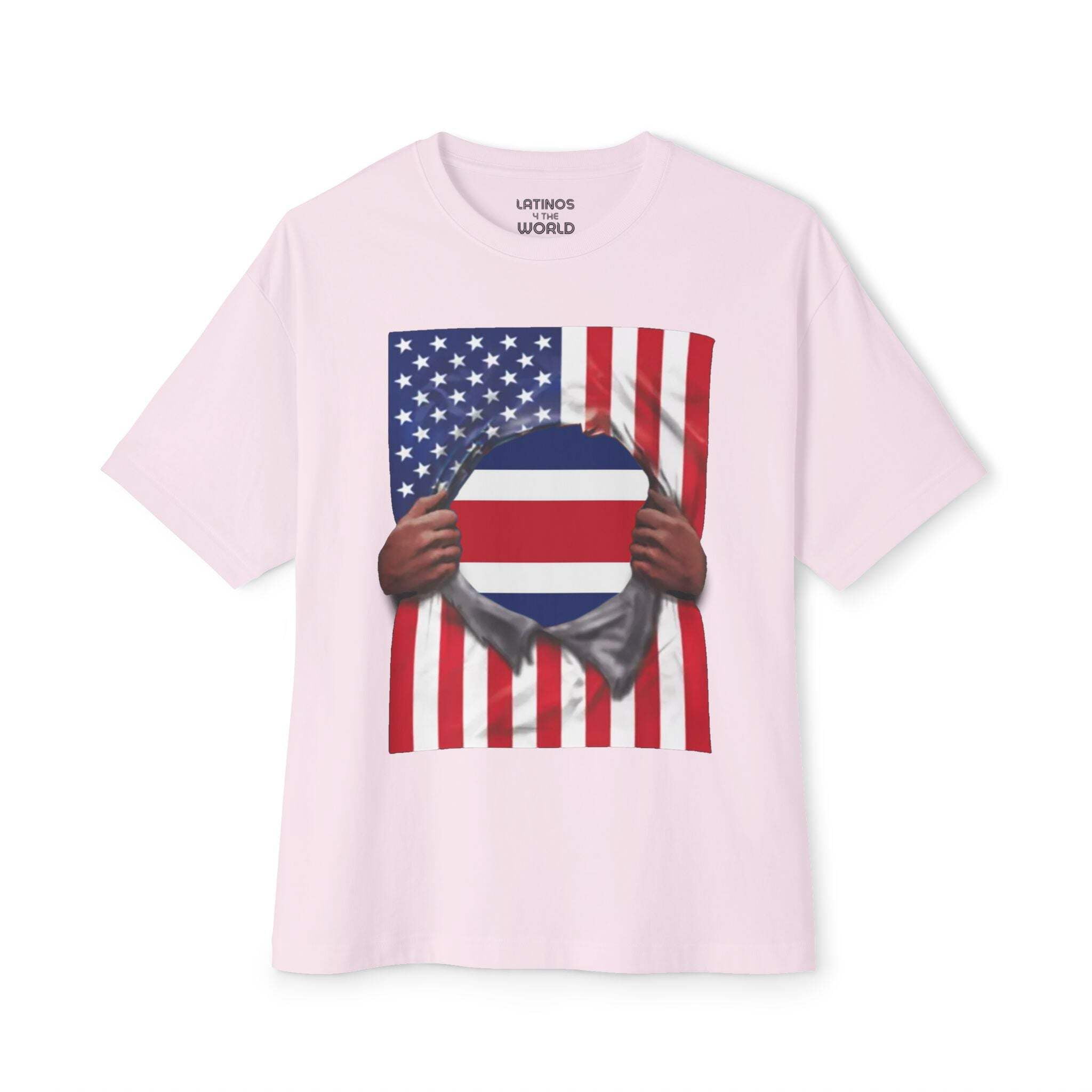 Costa Rica Flag + USA Flag Pride T-shirt | Costa Rican + American Flag ...