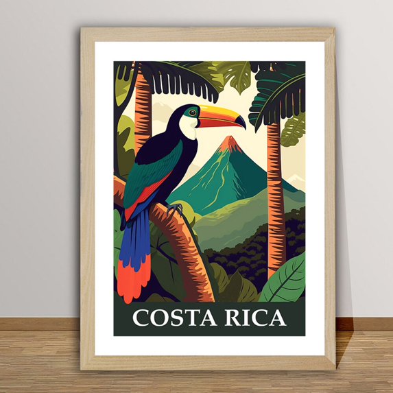Costa Rica Island Travel Poster By Wed - Costa Rica Poster Caribbean ...
