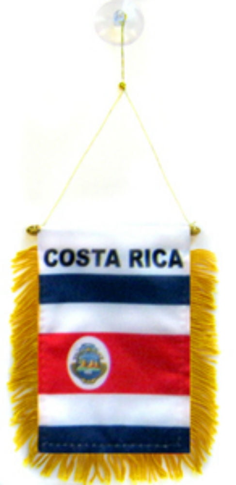Costa Rica MINI BANNER FLAG FOR CAR & HOME WINDOW MIRROR HANGING 2 ...