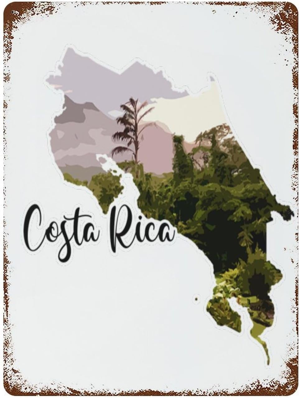 Costa Rica Metal Signs Outdoor Nation Art Print Landmark Gift Country ...