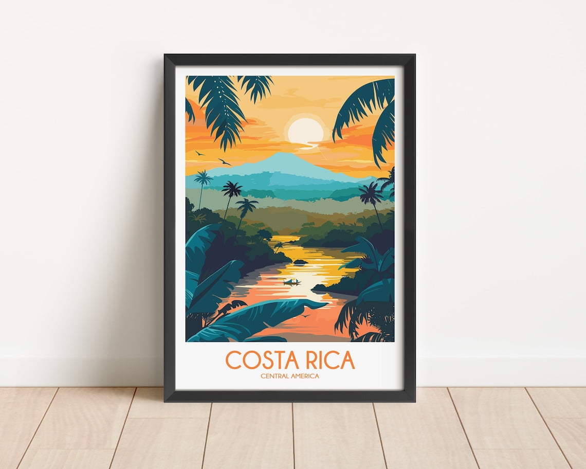 Costa Rica Poster Central America Scenic Nature Wall Art Decor ...