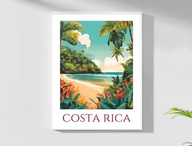 Costa Rica Poster, Island Beach Wall Art, Costa Rican Home Decor ...