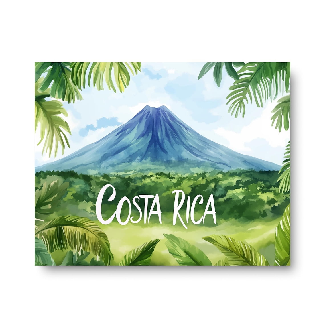 Costa Rica Print, Arenal Volcano Tropical Rainforest Wall Art, La ...