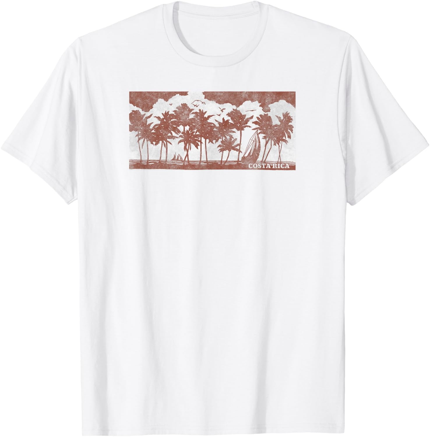 Costa Rica Silhouette Skyline T-Shirt men and women can wear, black ...