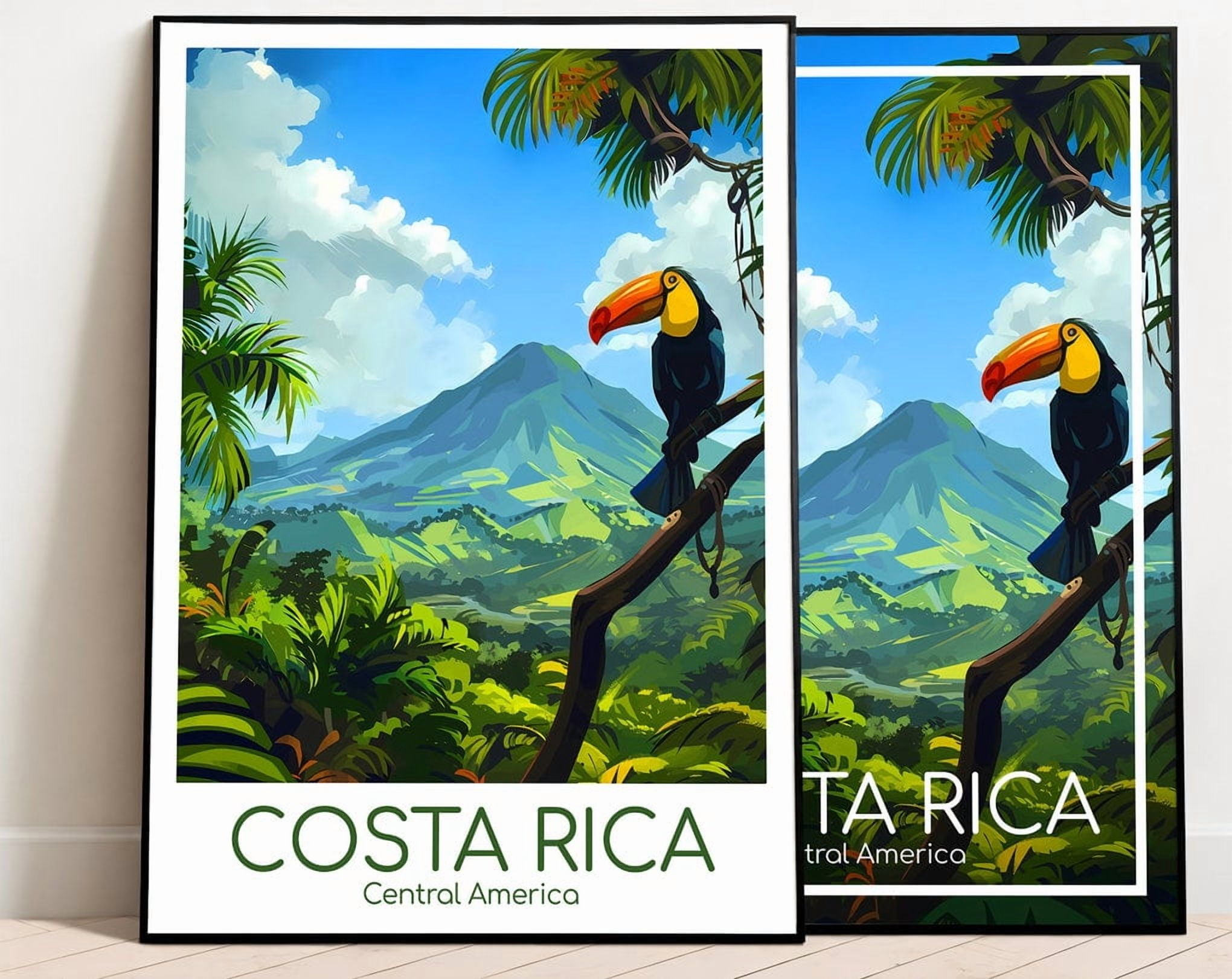 Costa Rica Travel Poster Costa Rica Poster Wall Art Central America ...