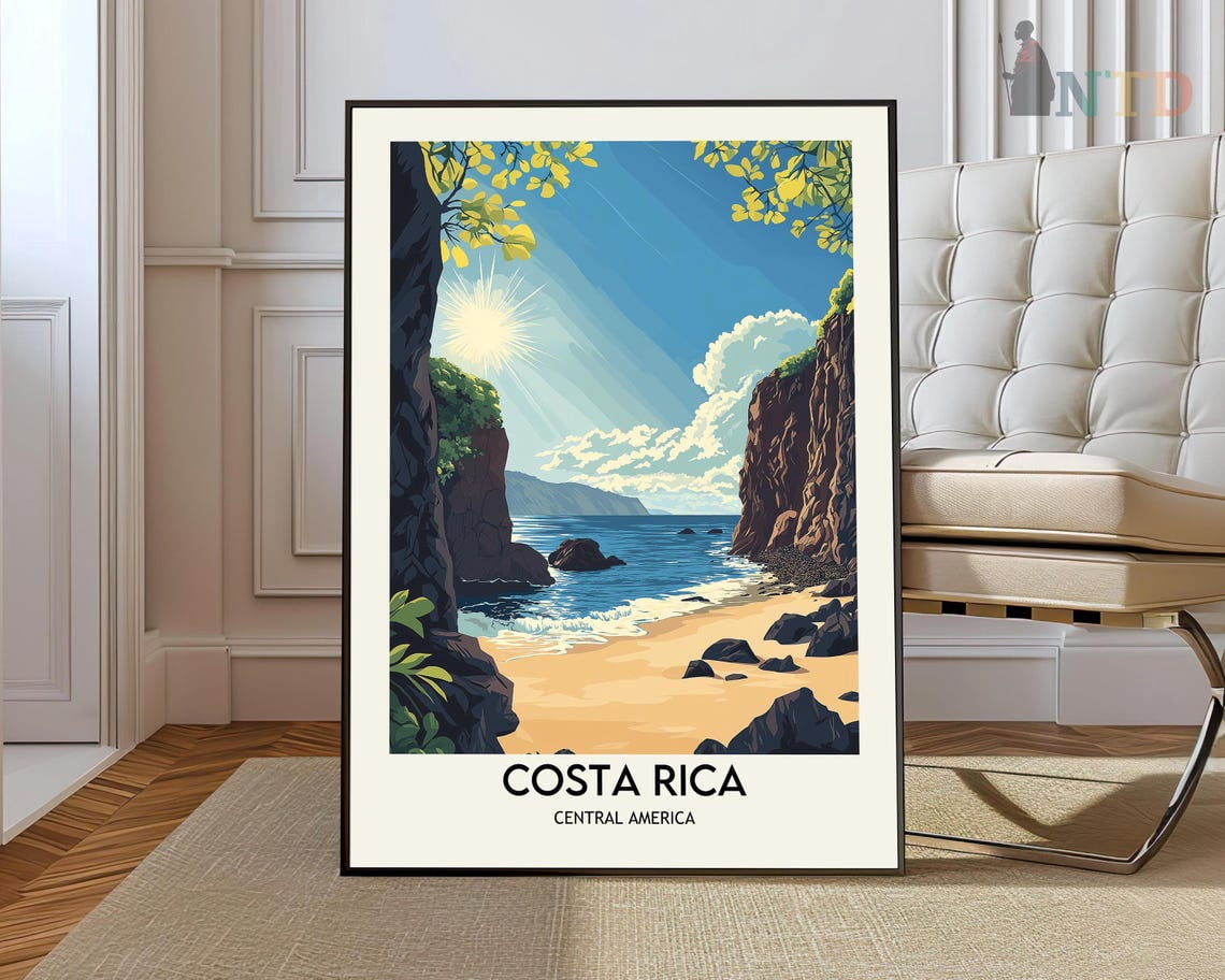 Costa Rica Travel Poster - Pura Vida Print - City Wall Art - Costa Rica ...
