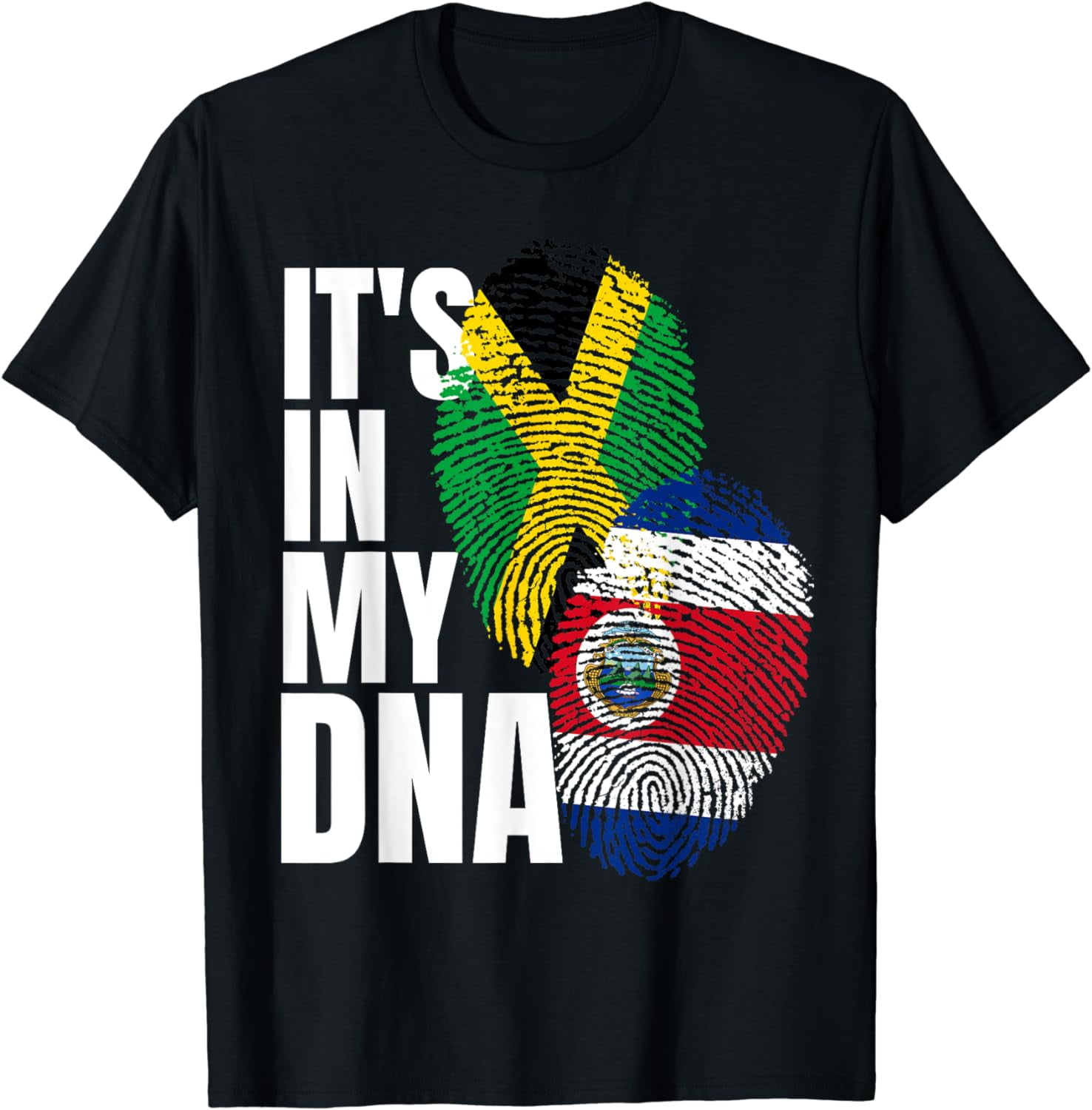 Costa Rican And Jamaican Mix DNA Flag Heritage T-Shirt - Walmart.com
