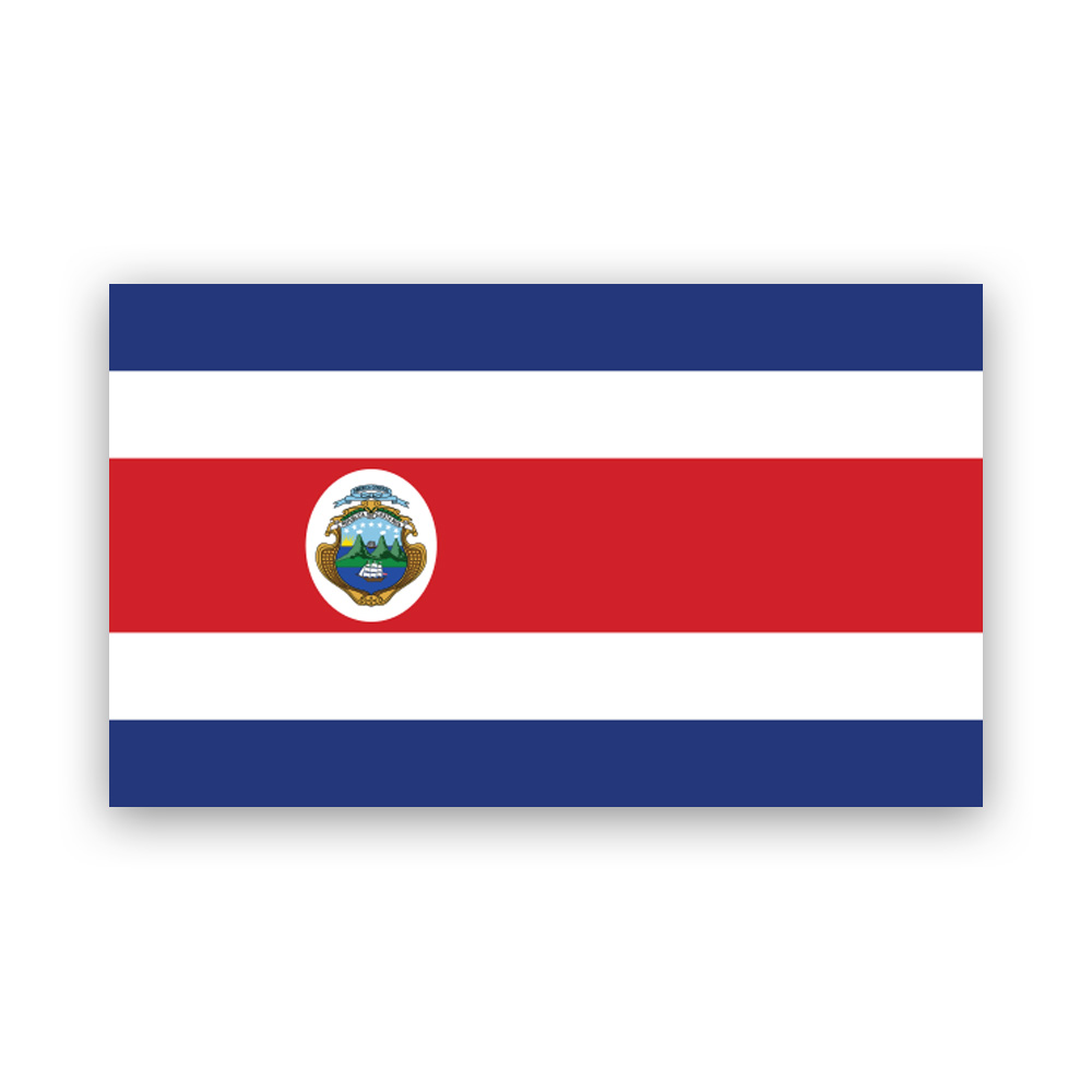 Costa Rican Flag Sticker Decal - Self Adhesive Vinyl - Weatherproof - Made in USA - costa rica ...